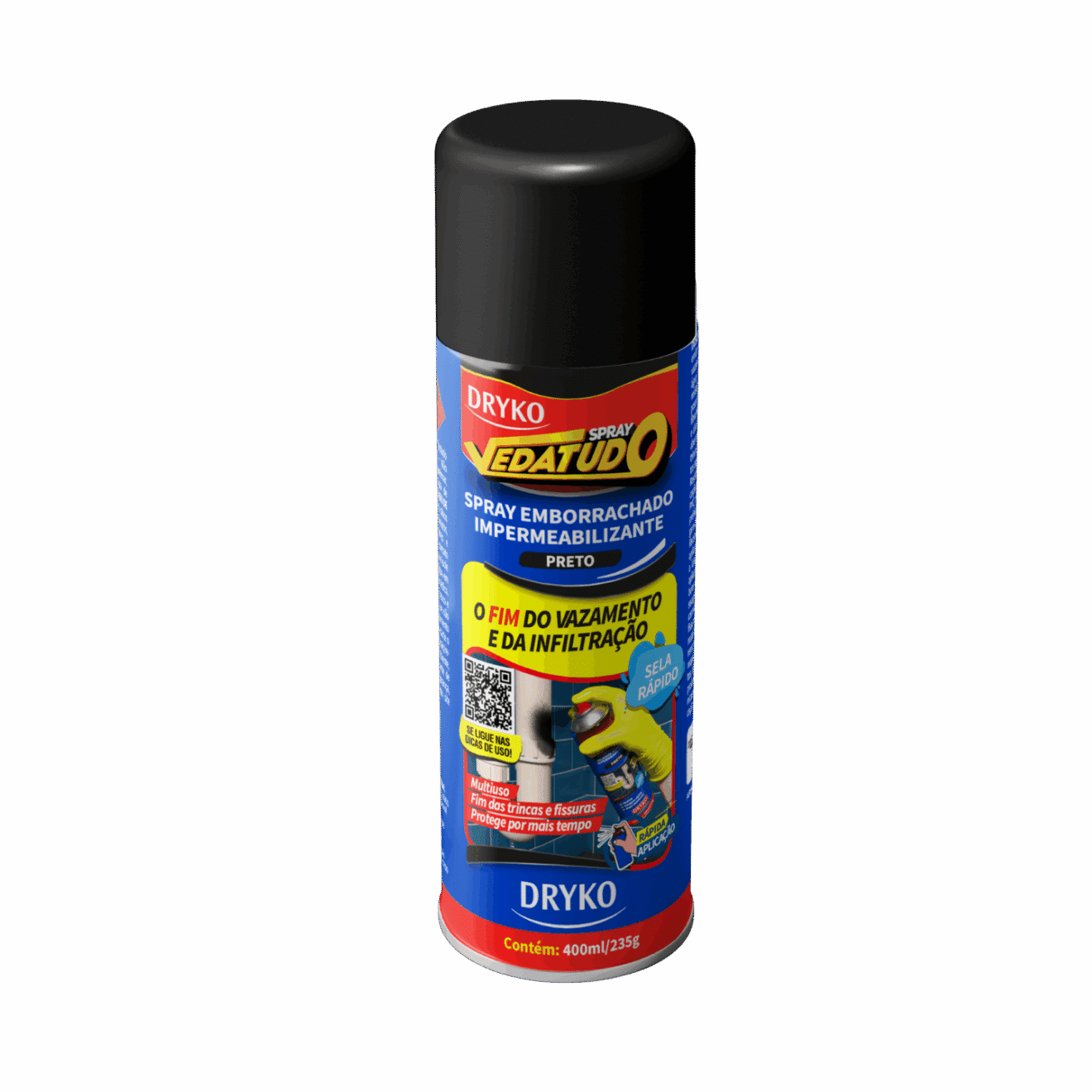 Caucho Impermeabilizante en Aerosol Negro. Driko SPRAYIMP-PRETO ...